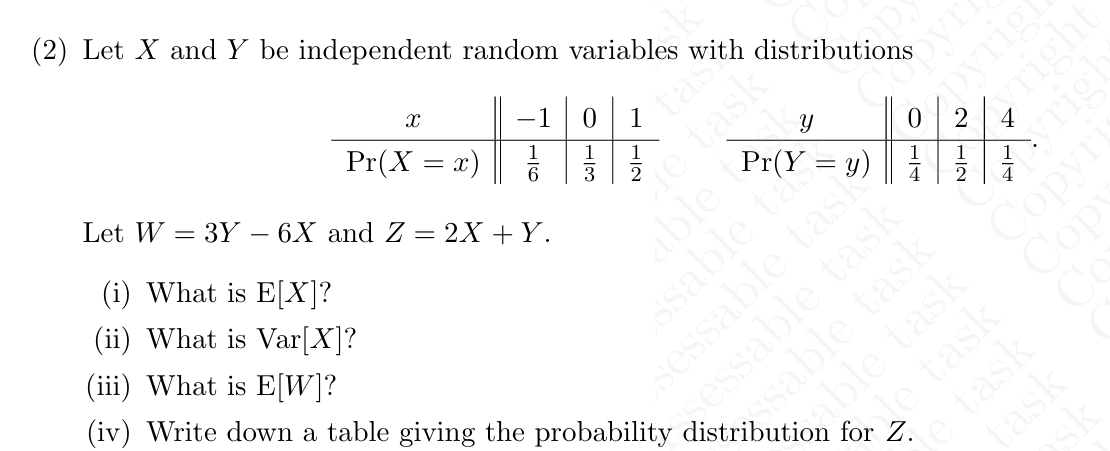 Solved (2) Let x and Y be independent random variables | Chegg.com Solved (2) Let x and Y be independent random variables | Chegg.com