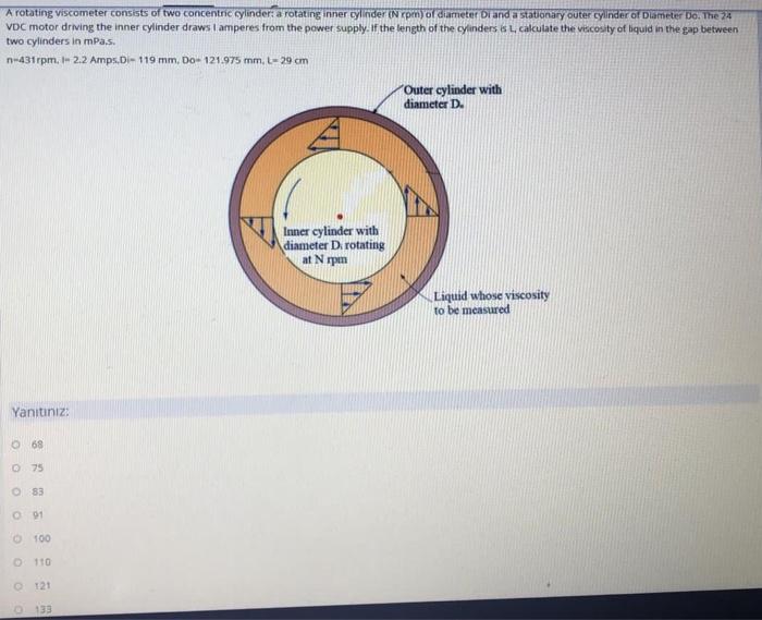 Solved A rotating viscometer consists of two concentric | Chegg.com