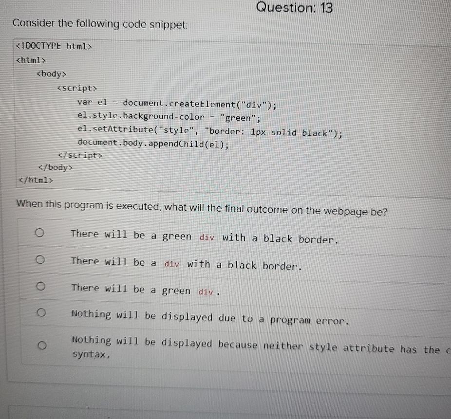 Question: 13Consider the following code | Chegg.com