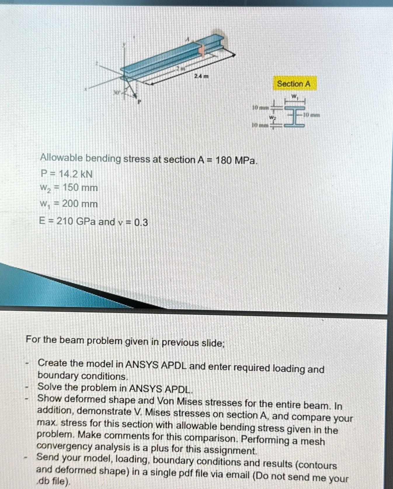 Solved Section AAllowable bending stress at section | Chegg.com