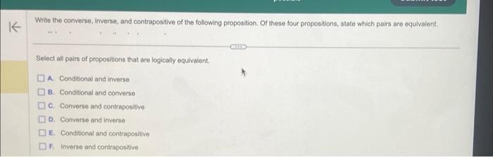 Solved Write the converse, inverse, and contrapositive of | Chegg.com