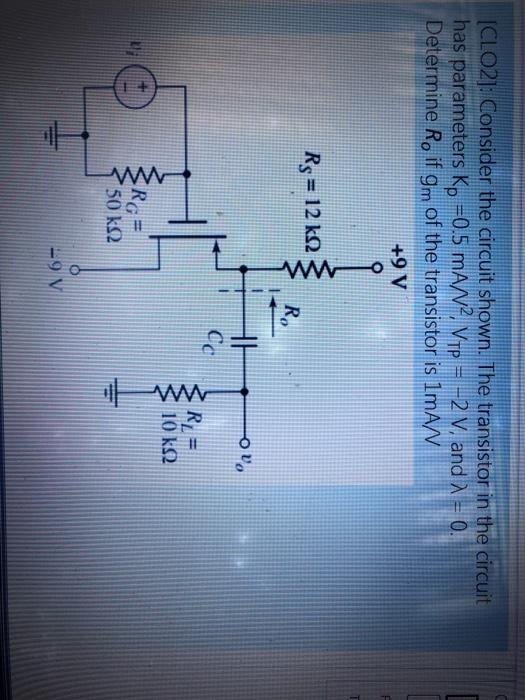 Solved [CLO2): Consider the circuit shown. The transistor in | Chegg.com