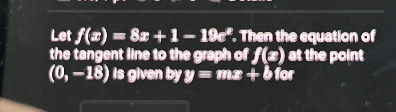 Solved Let f(x)=8x+1-10x2. ﻿Then the cquation of the tangent | Chegg.com