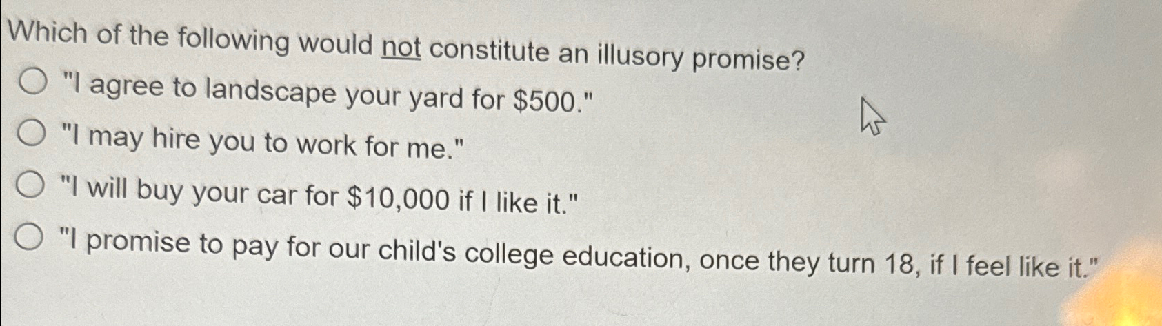 Solved Which of the following would not constitute an | Chegg.com