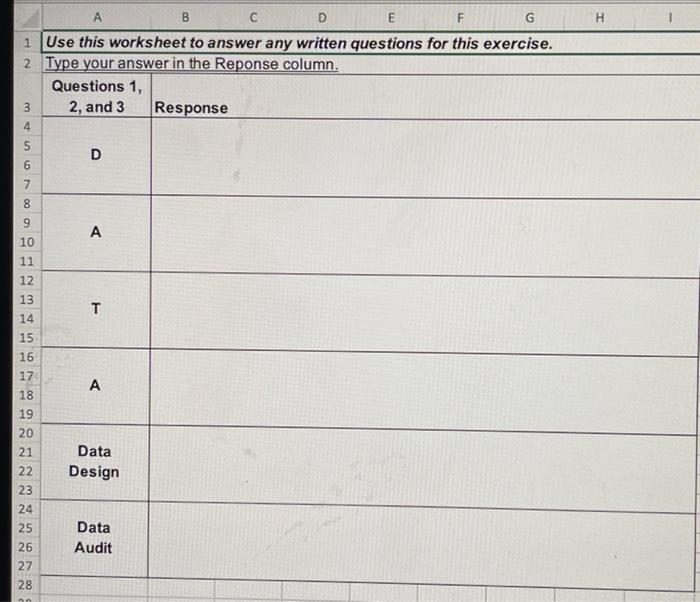 1. Open the AnswerSheet worksheet in the Chapter 2 DA | Chegg.com