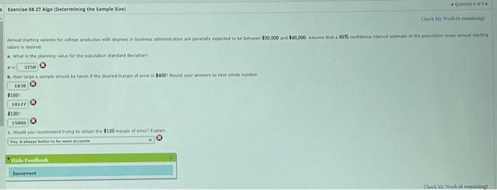Solved Exercise of 27 Algo (Determining the sample size) | Chegg.com