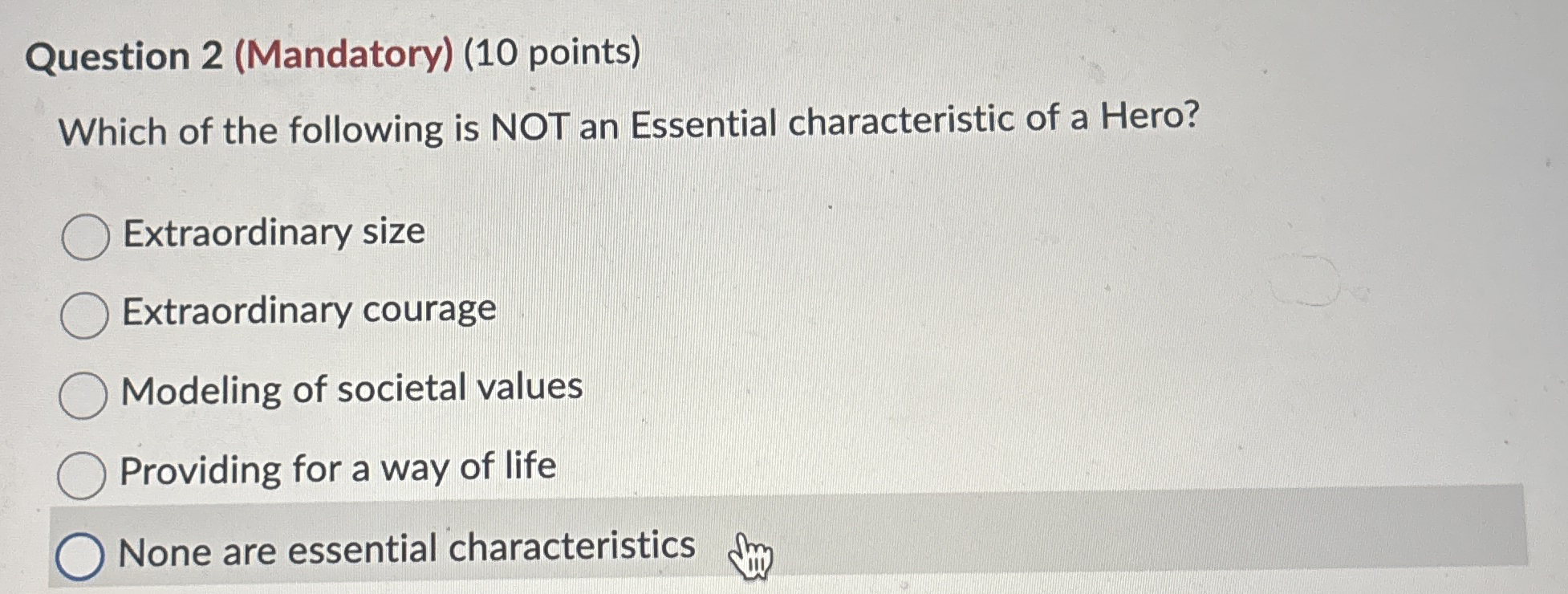Solved Question 2 (Mandatory) (10 ﻿points)Which of the | Chegg.com