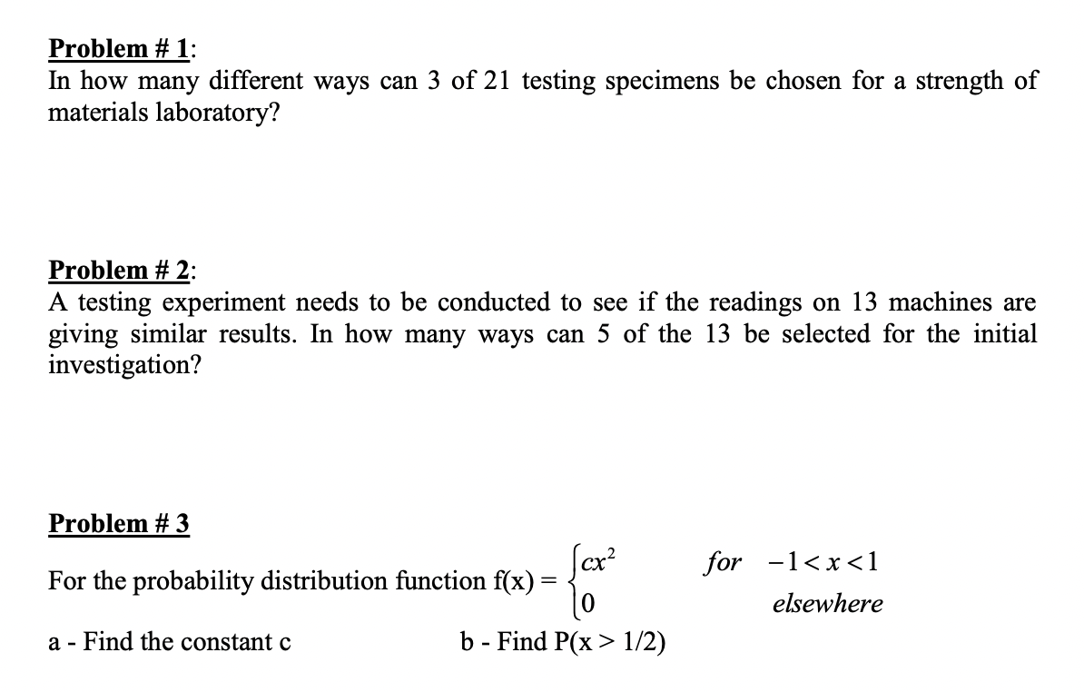 Solved Problem # 1:In how many different ways can 3 ﻿of 21 | Chegg.com