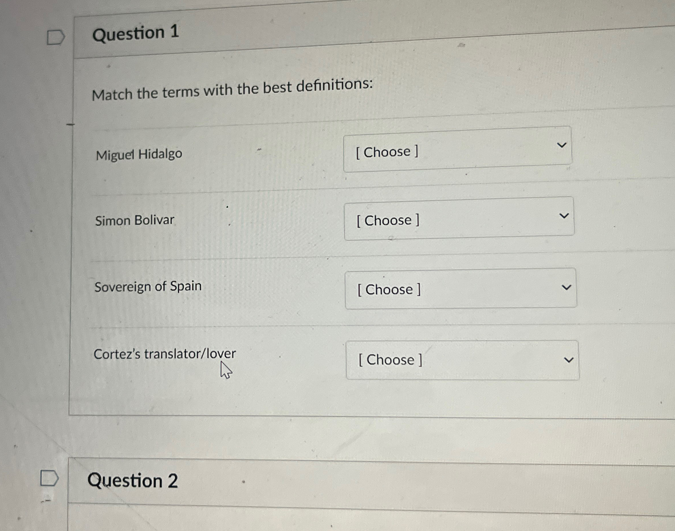 Solved Question 1Match the terms with the best | Chegg.com