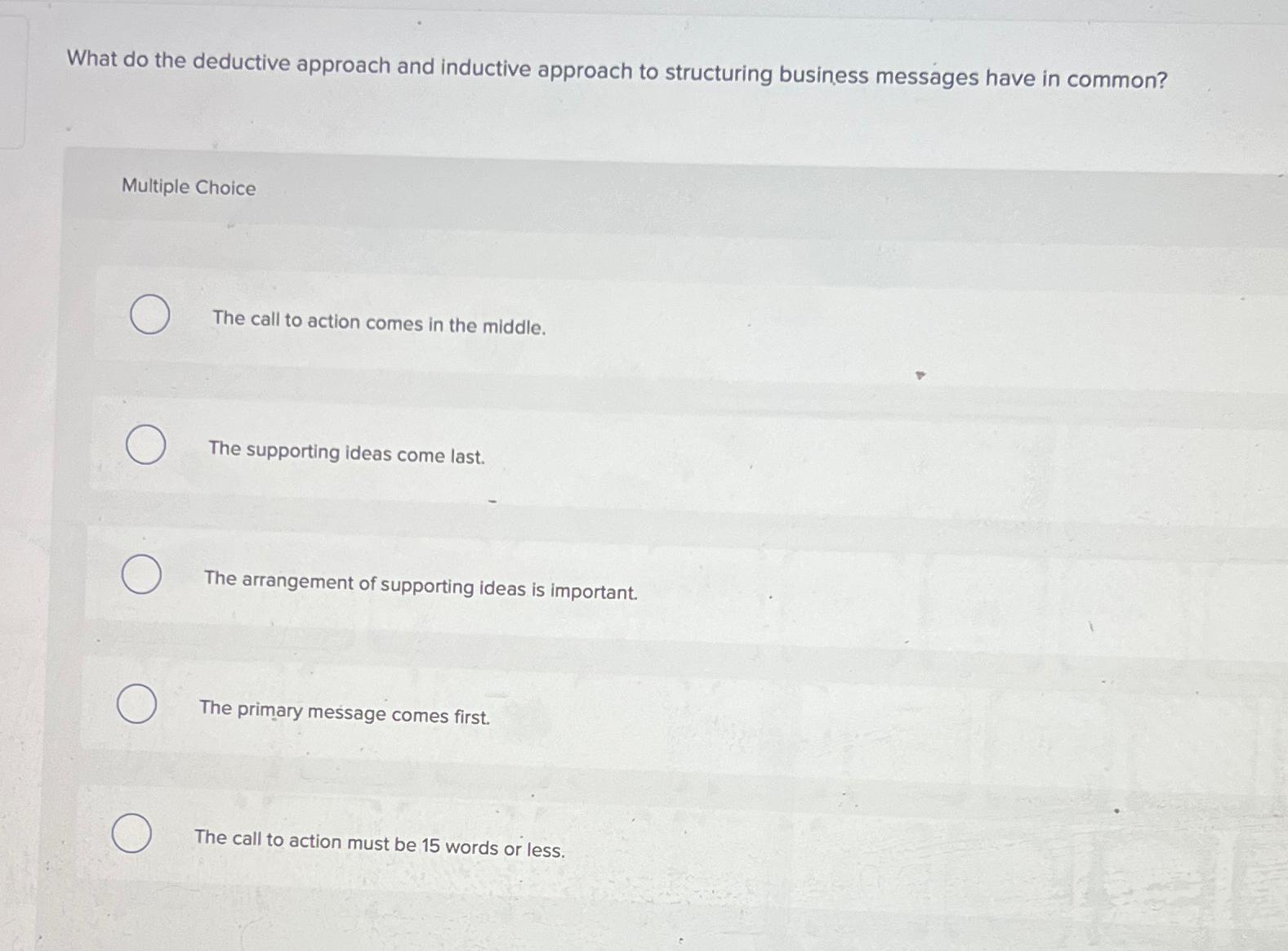 Solved What do the deductive approach and inductive approach | Chegg.com