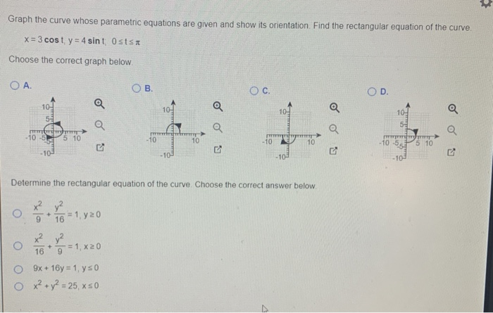 Solved Graph the curve whose parametric equations are given | Chegg.com