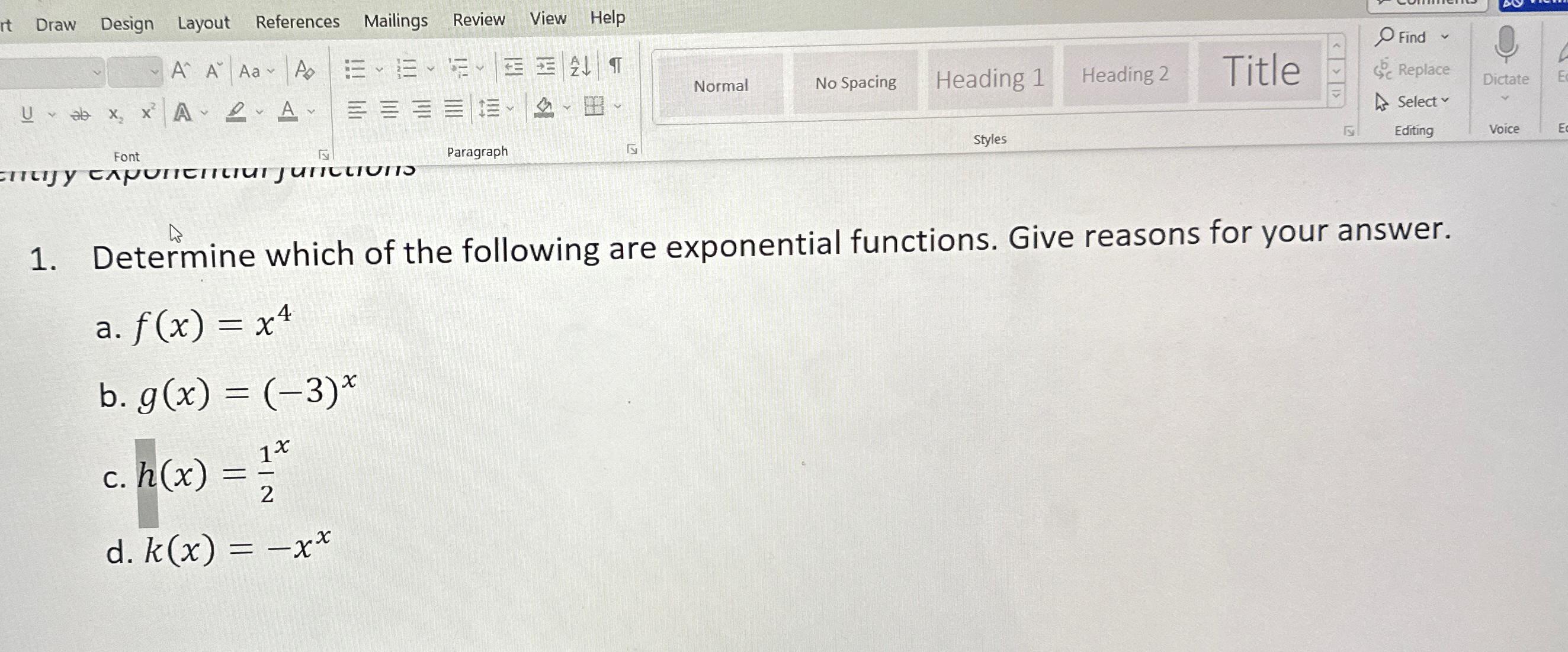 Solved Determine which of the following are exponential | Chegg.com