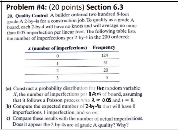 Solved Problem #4: (20 ﻿points) ﻿Section 6.320. ﻿Quality | Chegg.com