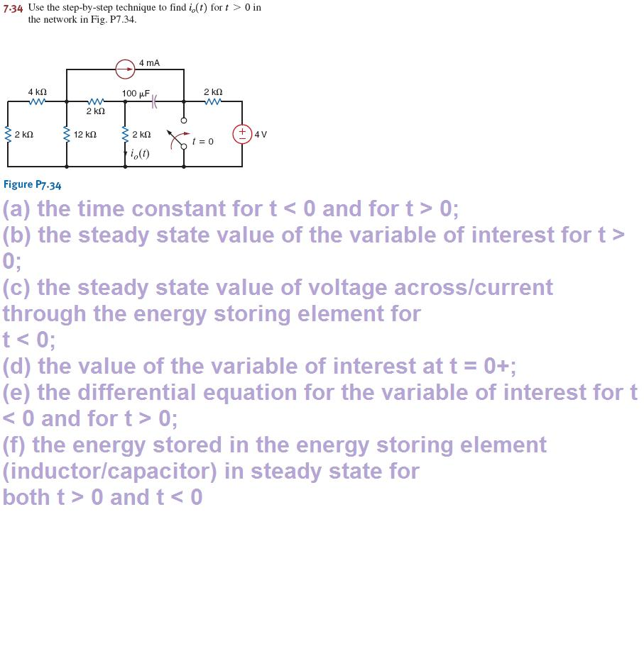 Solved Use the step-by-step technique to find i0(t) for t > | Chegg.com