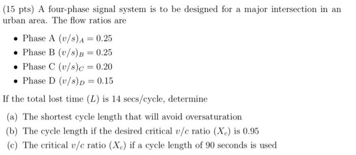 Solved A four-phase signal system is to be designed for a | Chegg.com