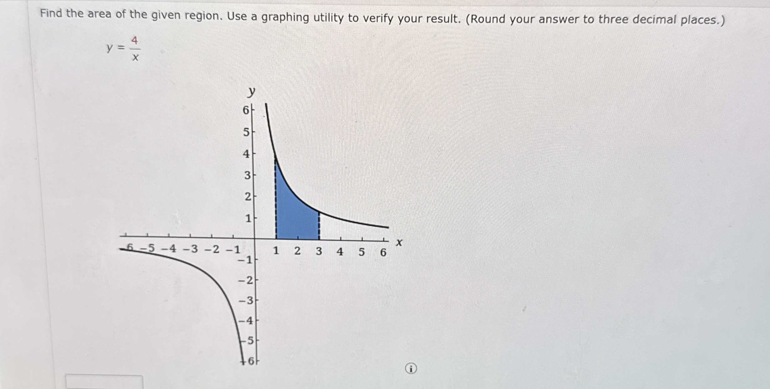 Find the area of the given region. Use a graphing | Chegg.com