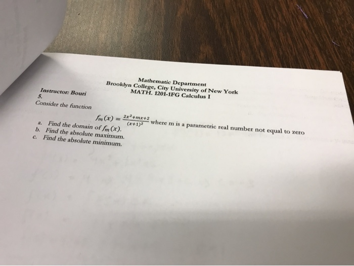 Solved Mathematic Department Brooklyn College, City | Chegg.com
