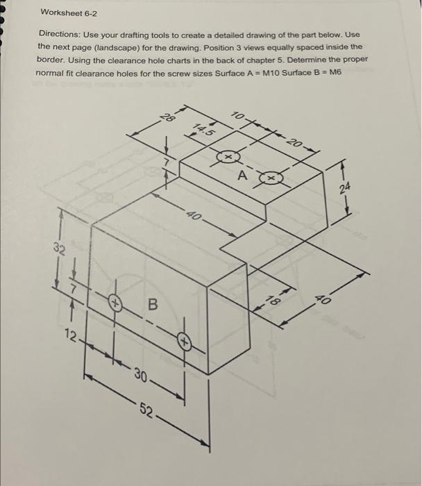 Solved Directions: Use your drafting tools to create a | Chegg.com