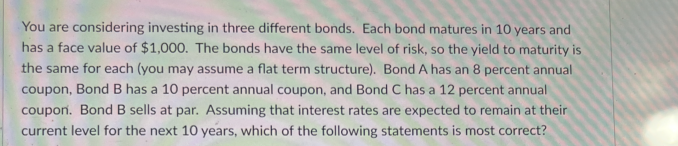 Solved You are considering investing in three different | Chegg.com