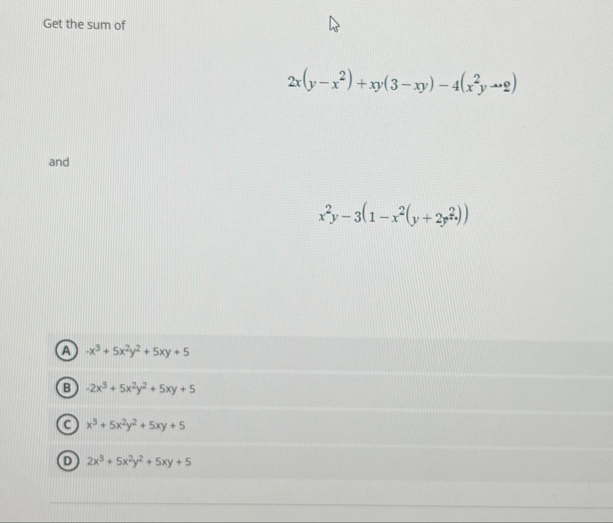 Solved Get the sum | Chegg.com