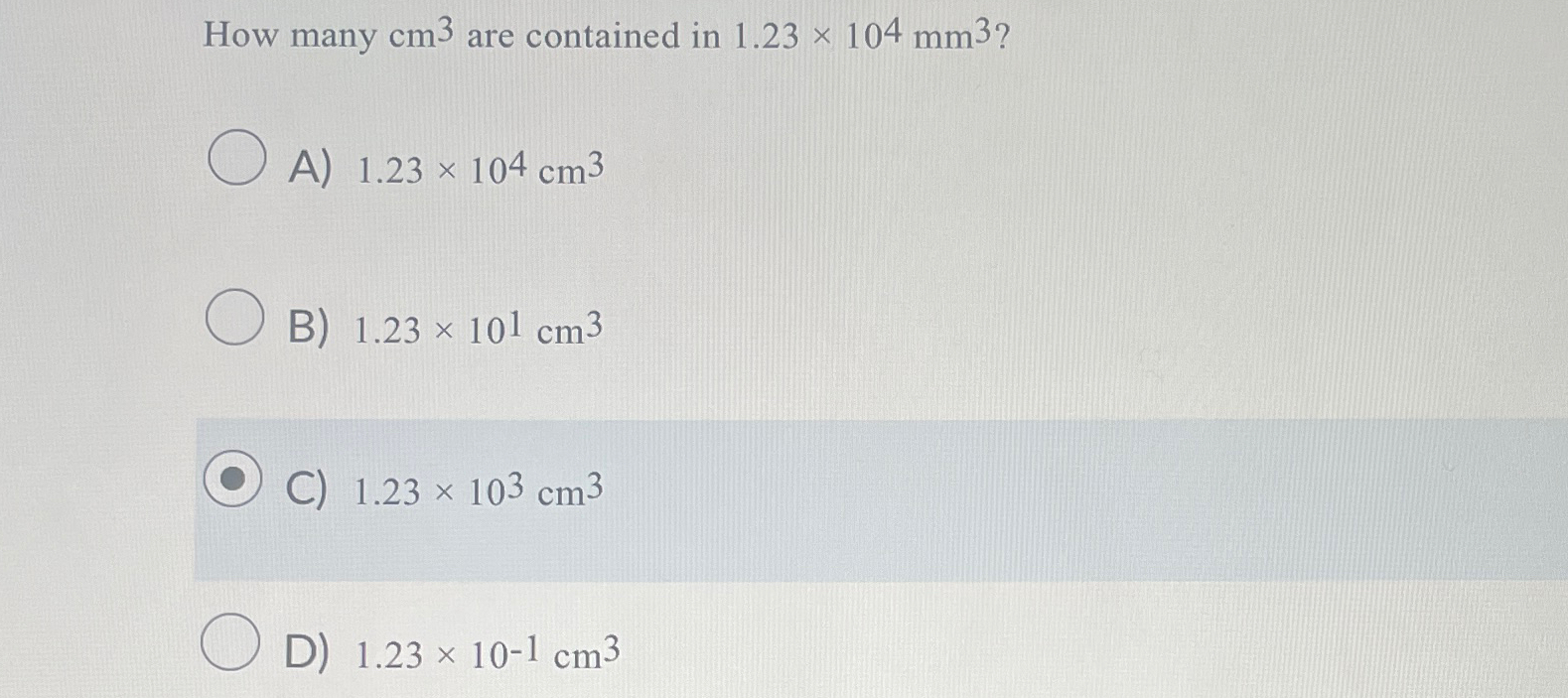 Solved How many cm3 ﻿are contained in | Chegg.com