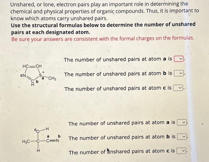 Solved Unshared, or lone, electron pairs play an important | Chegg.com