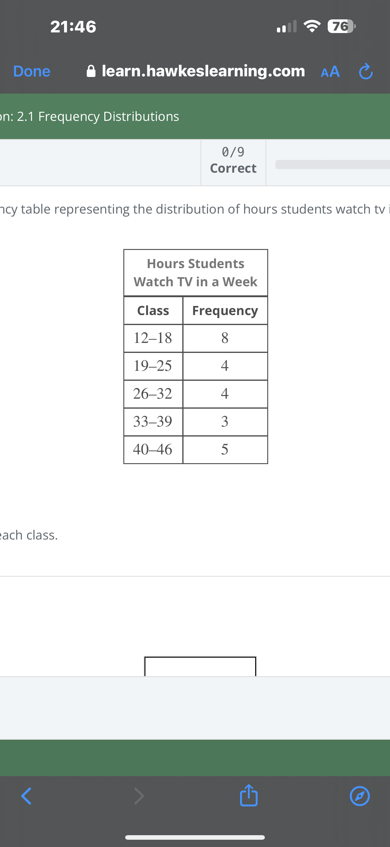 Solved 21:46ฉ 76Done , ﻿learn.hawkeslearning.comAAn: 2.1 | Chegg.com