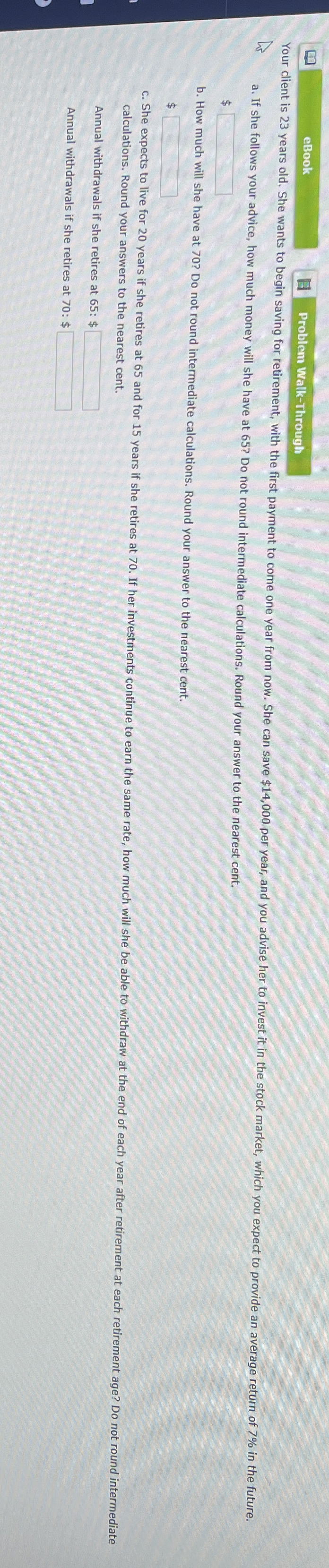 Solved eBookProblem Walk-Througha. ﻿If she follows your | Chegg.com