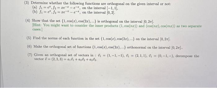 Solved (3) Determine whether the following functions are | Chegg.com