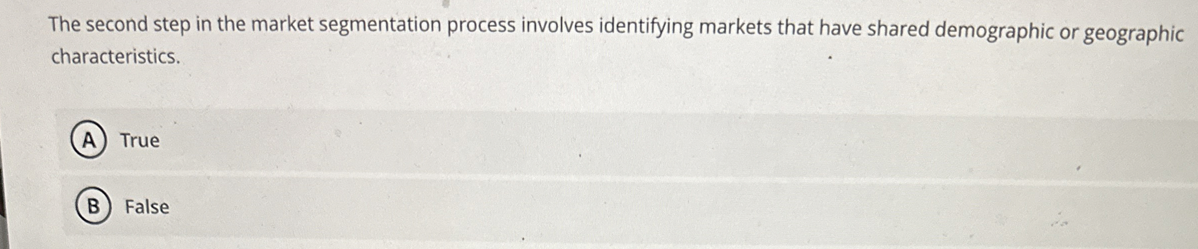 Solved The second step in the market segmentation process | Chegg.com