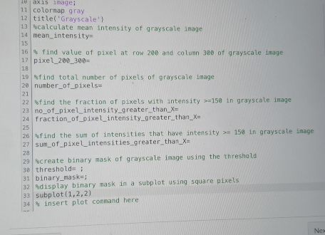 Solved grayimage=mean(I,3)please help me do the rest | Chegg.com