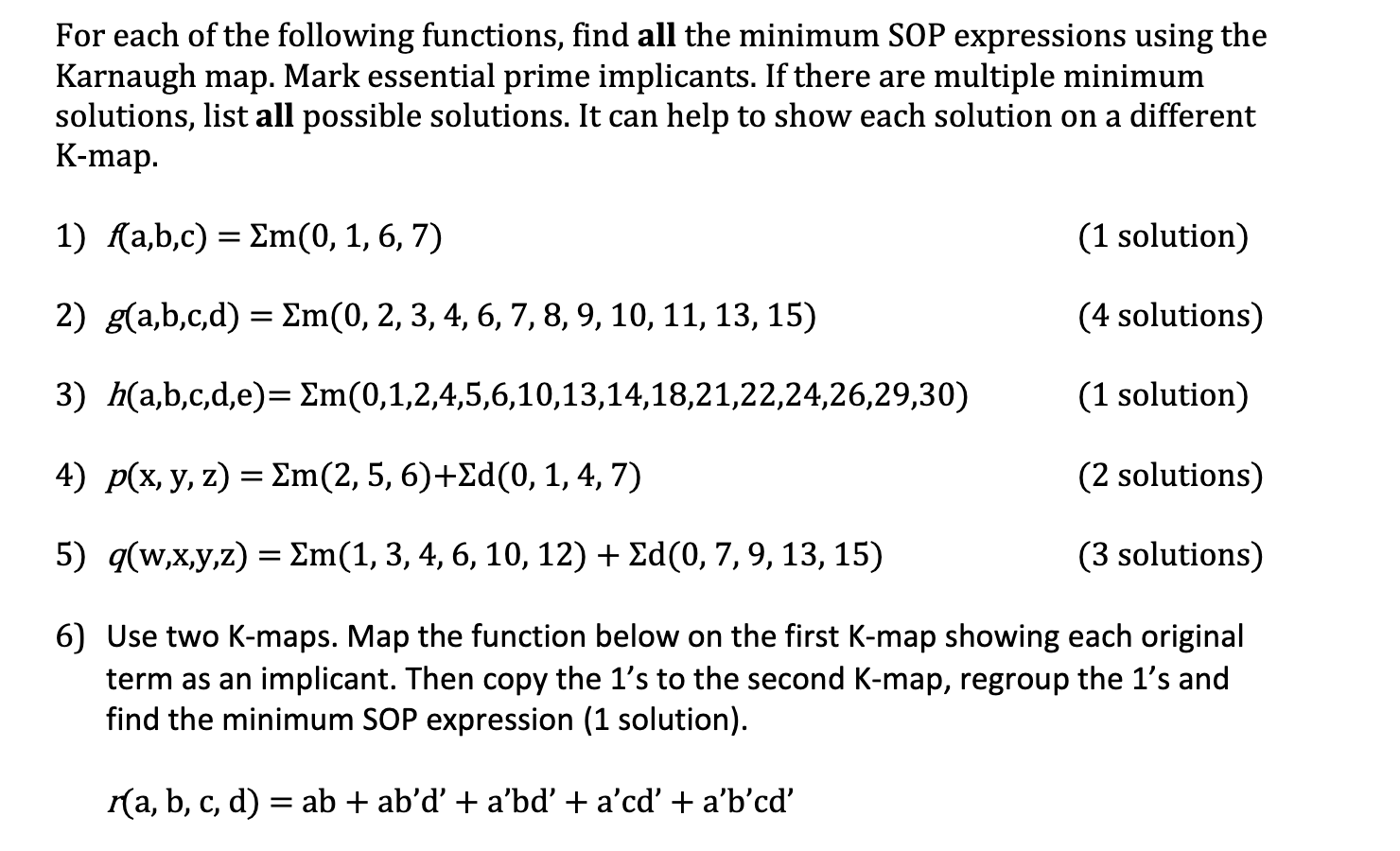 Solved For Each Of The Following Functions Find All The 