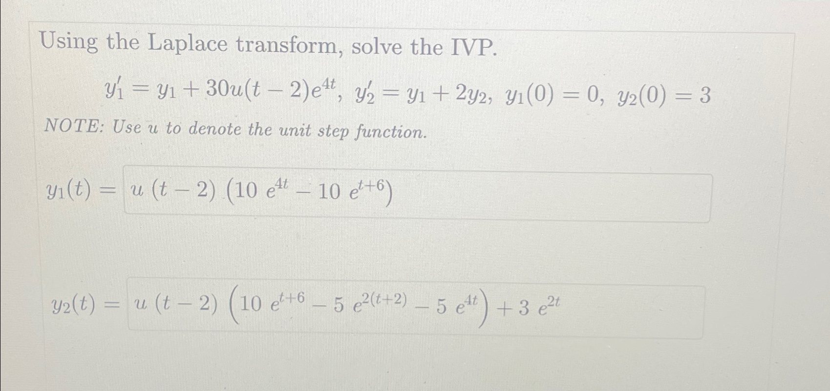 Solved Using the Laplace transform, solve the | Chegg.com