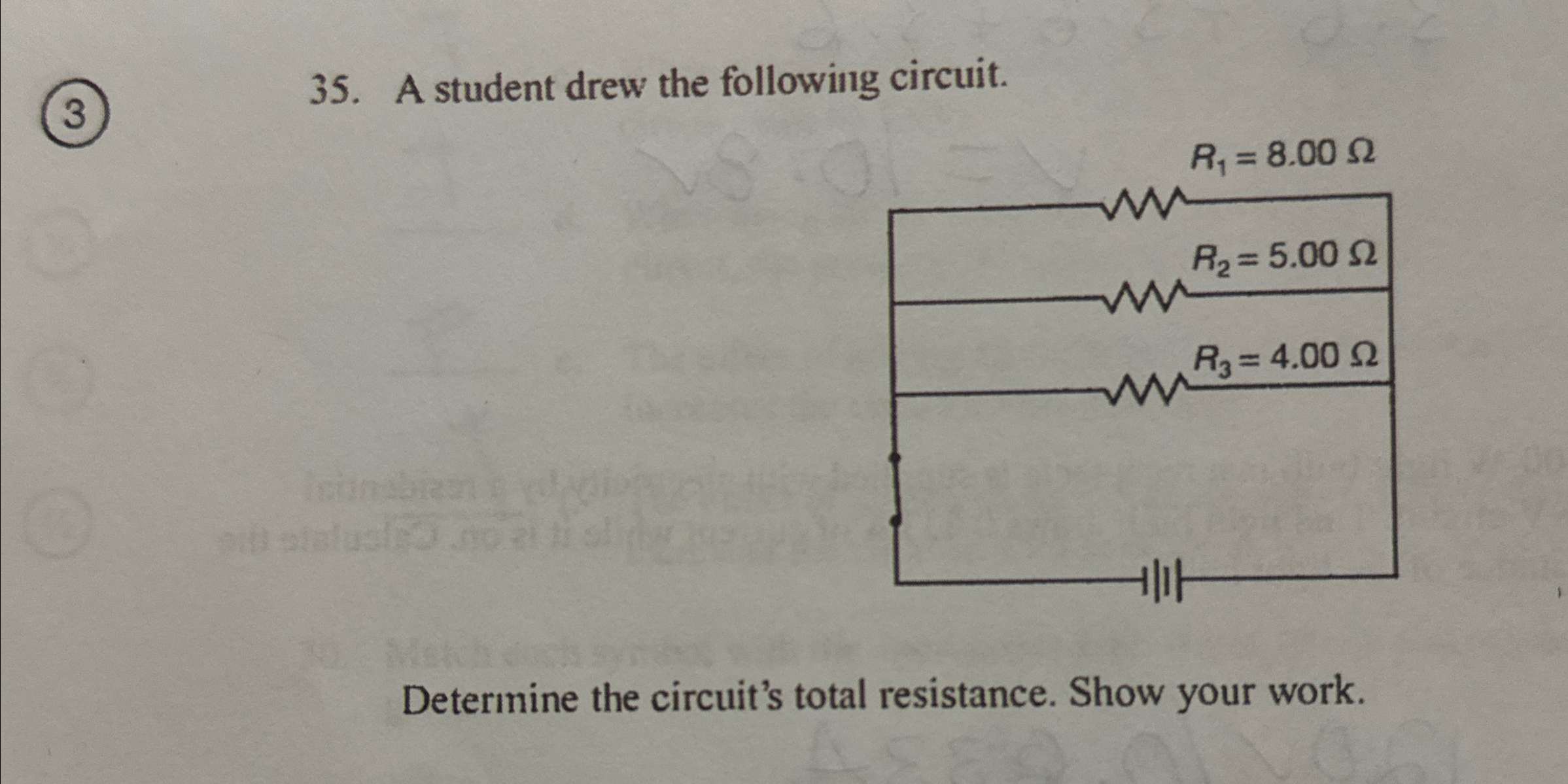 Solved (3) 35. ﻿A student drew the following | Chegg.com