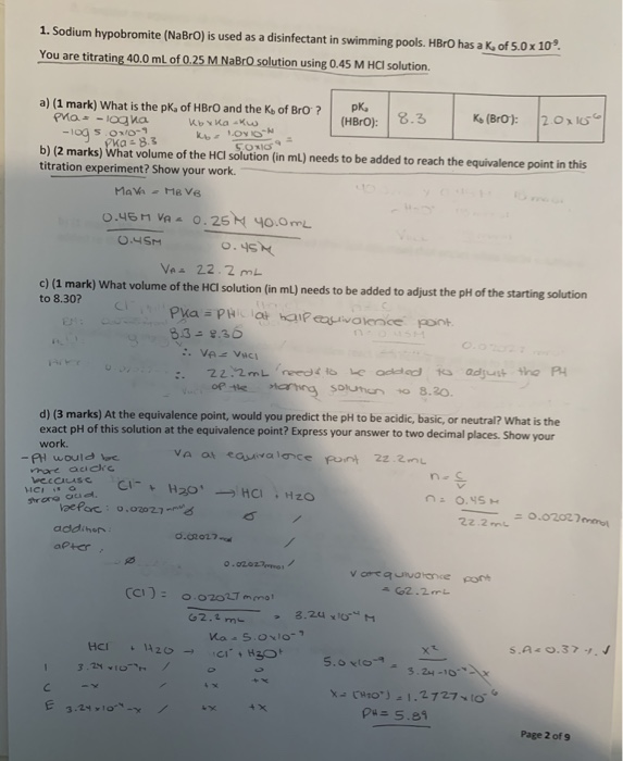 Solved 1. Sodium hypobromite (NaBro) is used as a | Chegg.com