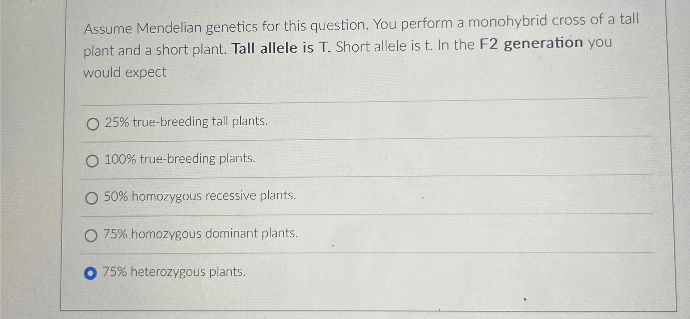 Solved Assume Mendelian genetics for this question. You | Chegg.com