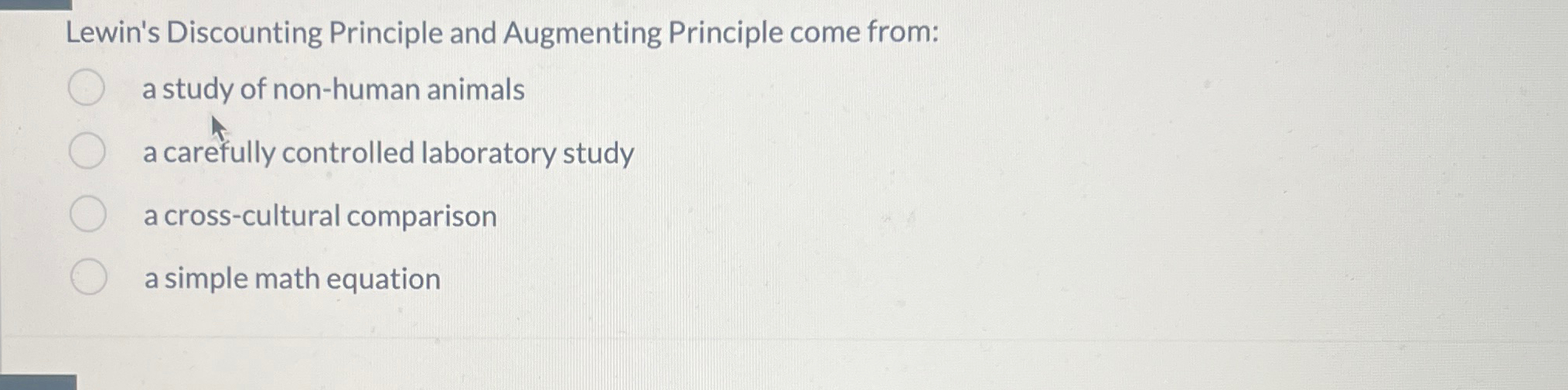 Solved Lewin's Discounting Principle and Augmenting | Chegg.com