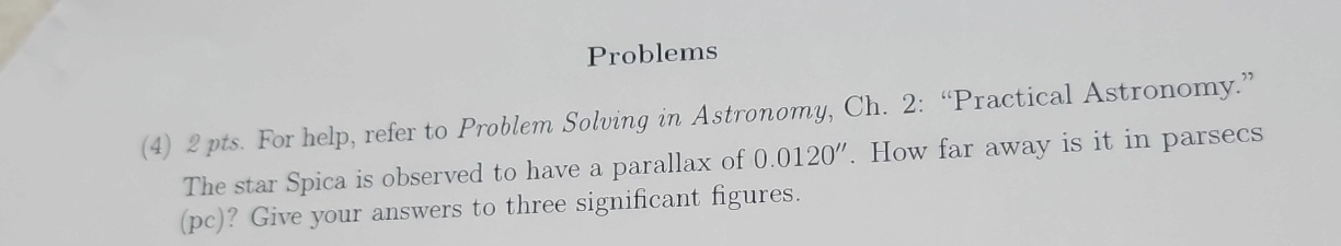 Solved Problems(4) 2 ﻿pts. ﻿For help, refer to Problem | Chegg.com