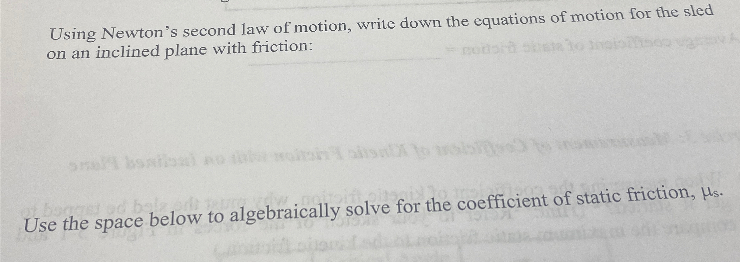 Solved Using Newton's second law of motion, write down the | Chegg.com