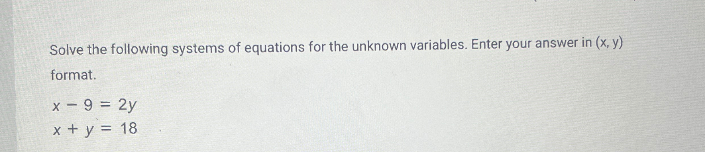Solved Solve the following systems of equations for the | Chegg.com