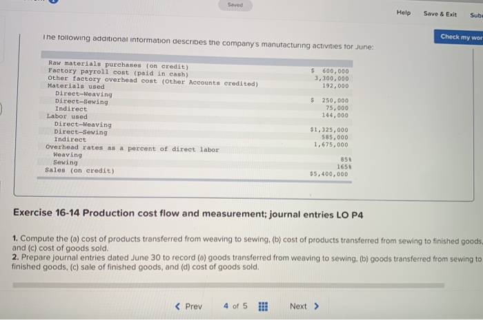 Solved Help Save & Exit Submi Check my work Required | Chegg.com