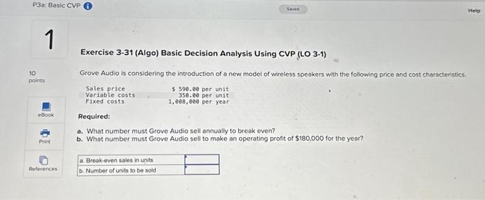 Solved Exercise 3-31 (Algo) Basic Decision Analysis Using | Chegg.com