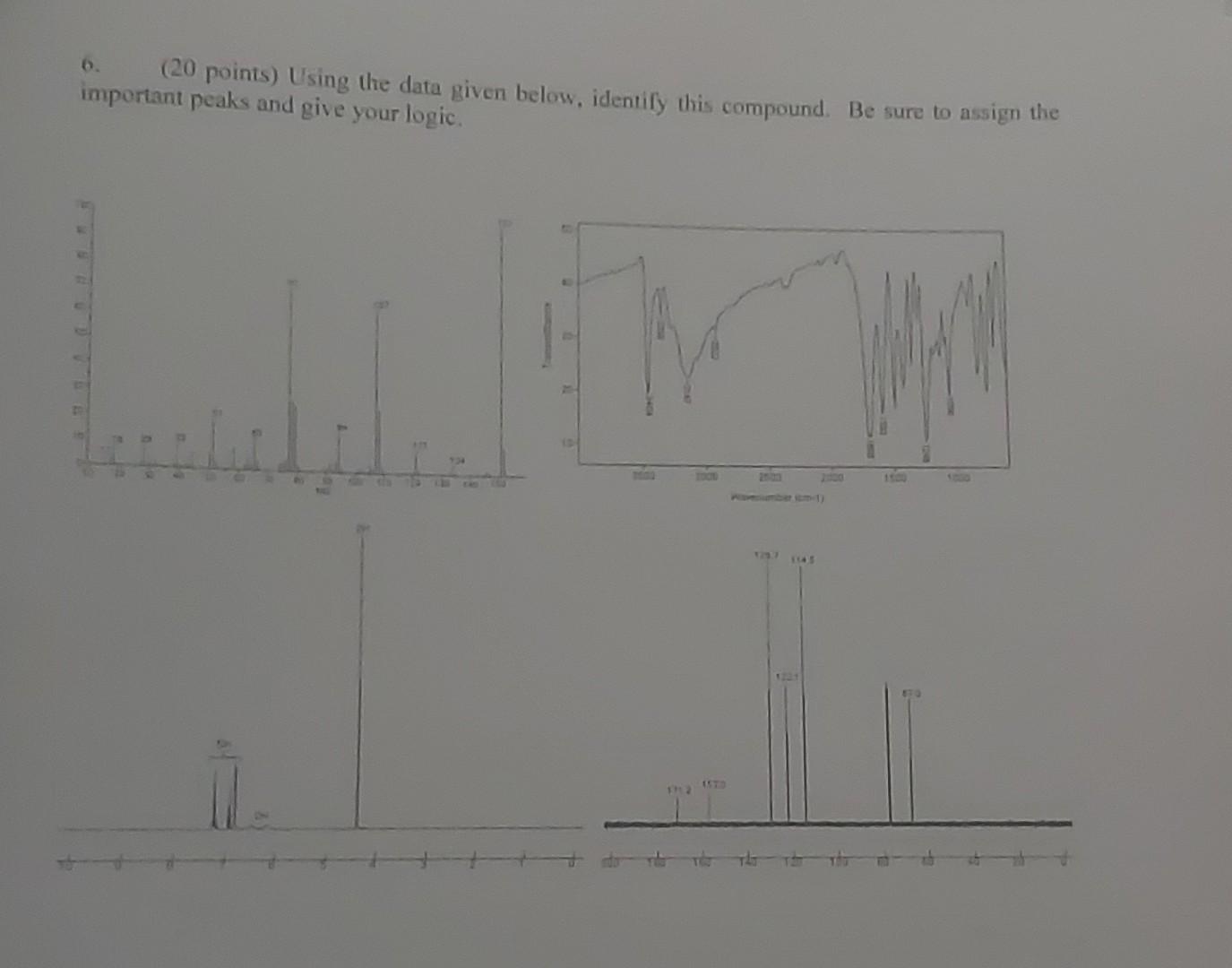Solved 6. (20 points) Using the data given below, identify | Chegg.com