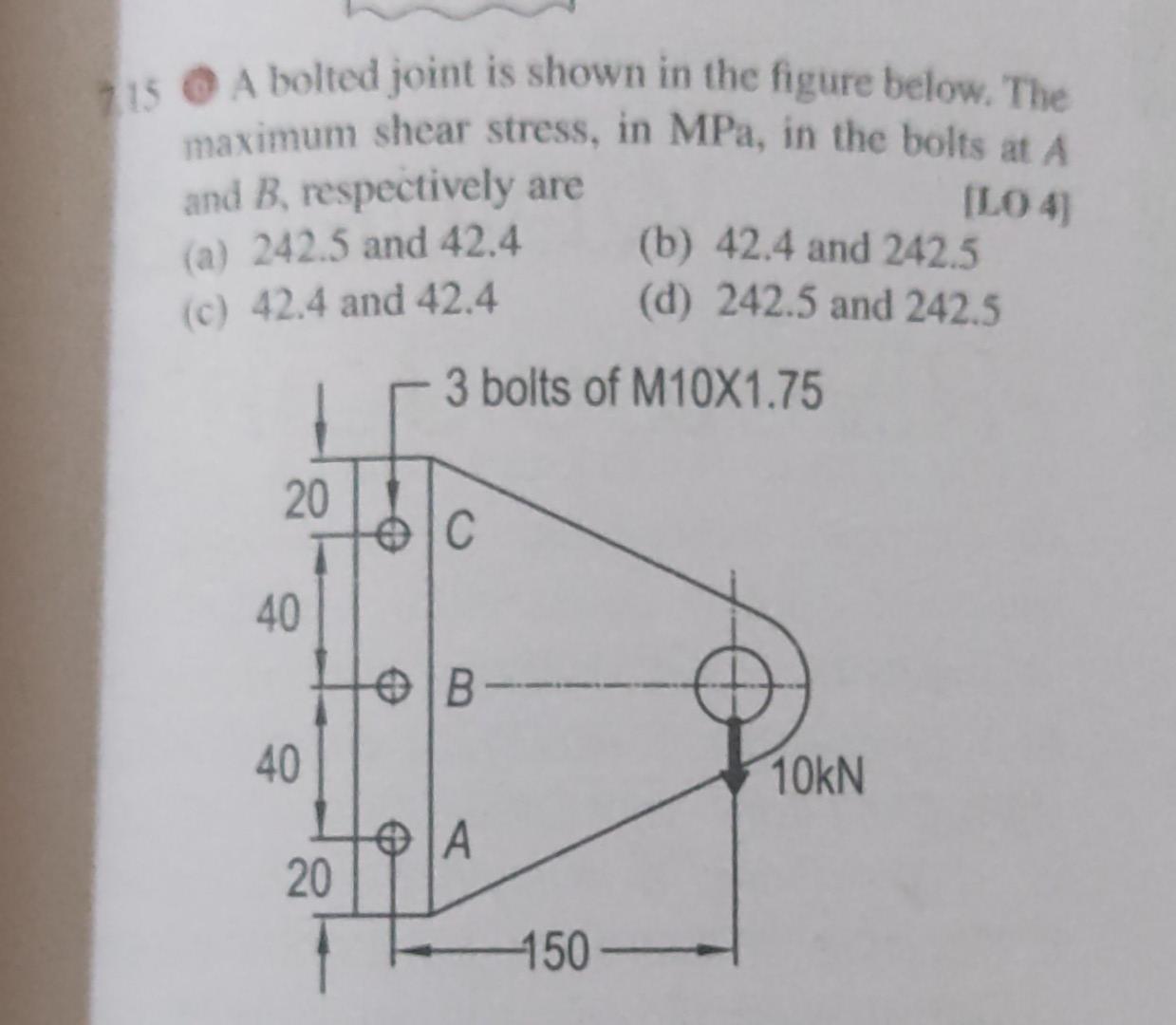 Solved 15 A bolted joint is shown in the figure below. The | Chegg.com