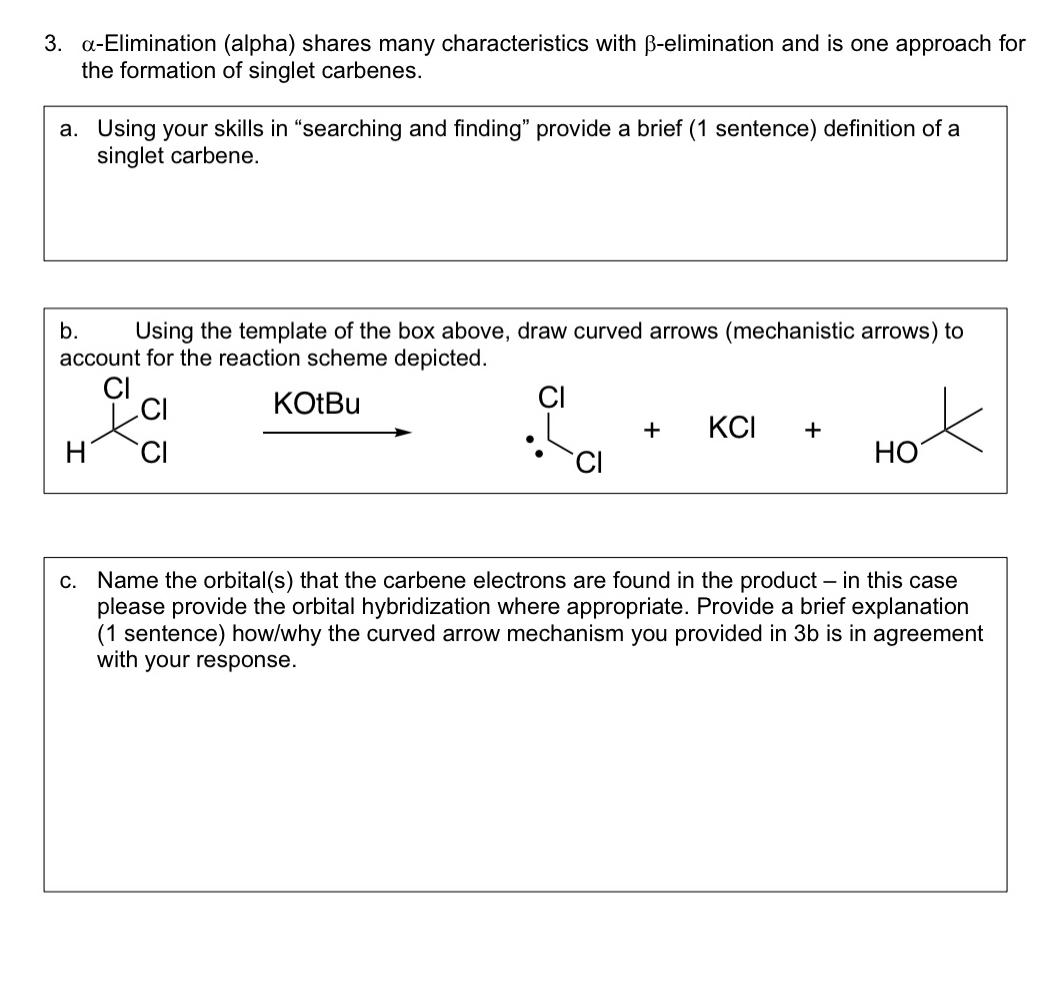 Solved α-Elimination (alpha) ﻿shares many characteristics | Chegg.com