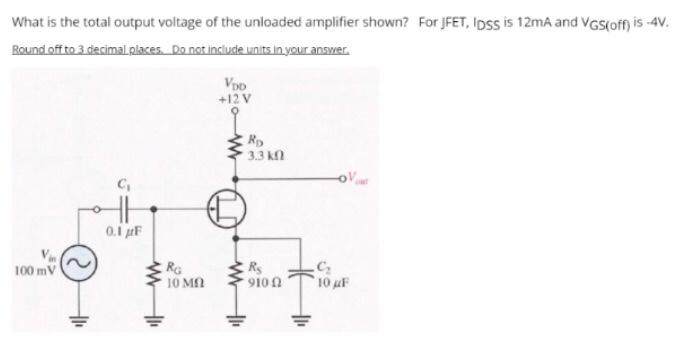 Solved What is the total output voltage of the unloaded | Chegg.com
