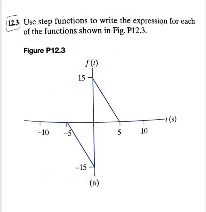 Solved 23 Use Step Functions To Write The Expression For 