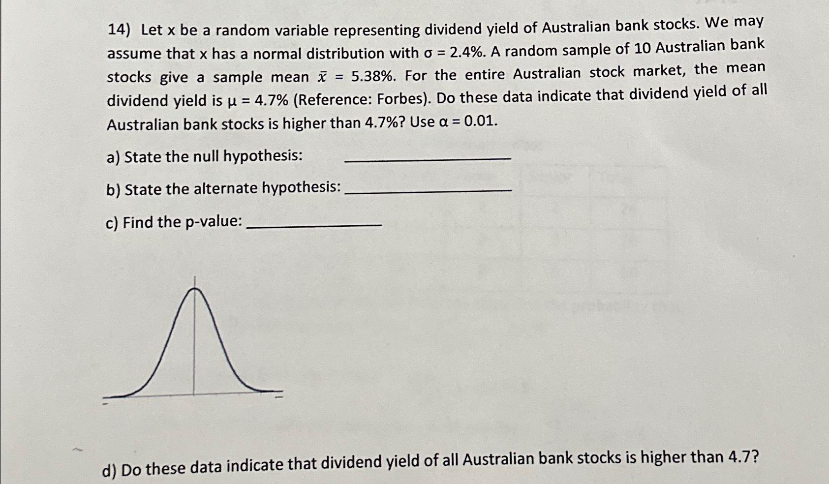 Solved Let x ﻿be a random variable representing dividend | Chegg.com