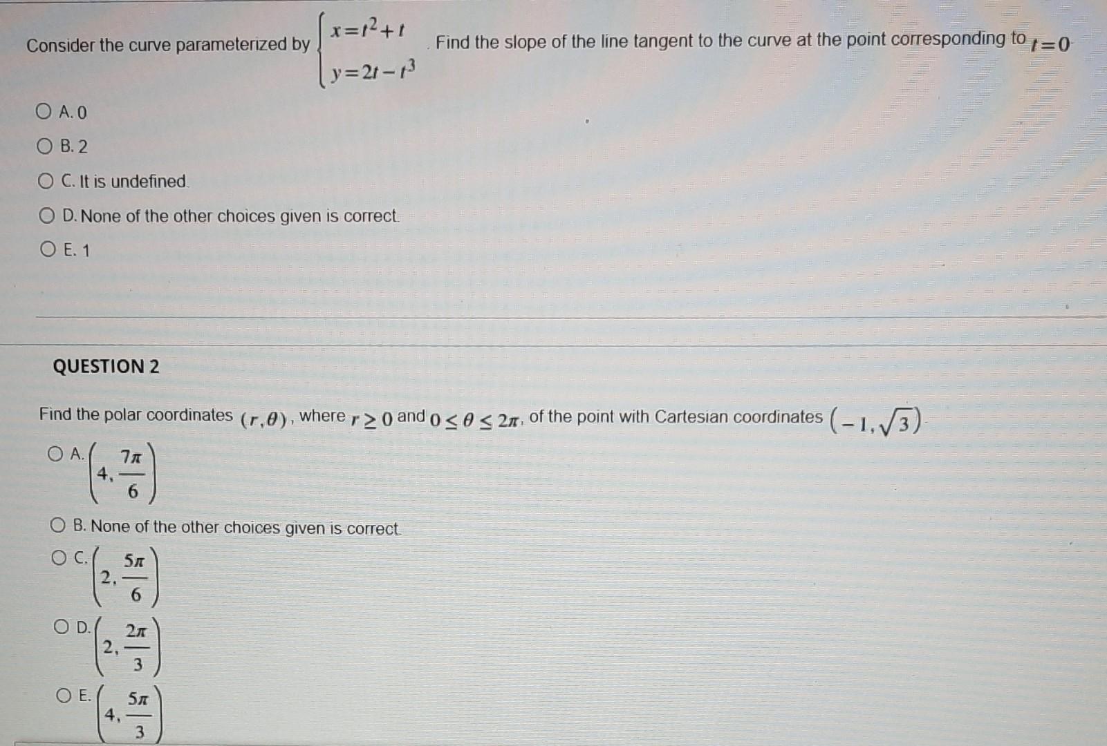 Solved x=²+1 Consider the curve parameterized by Find the | Chegg.com