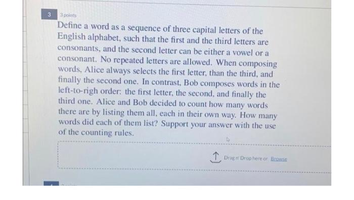 Solved Define a word as a sequence of three capital letters | Chegg.com